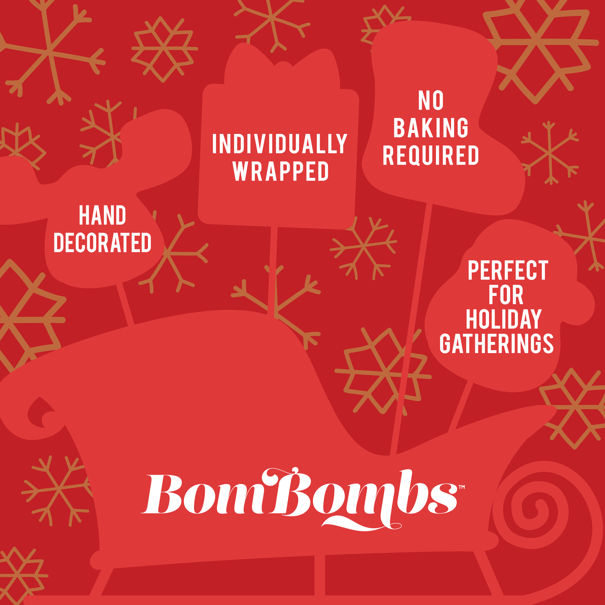 BomBombs Holiday Cookies Bouquet, Gift Set of 8